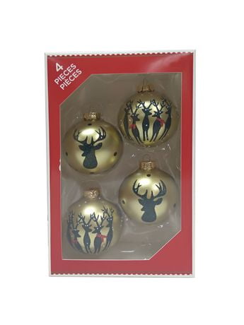 Holiday time Glass Ornaments | Walmart Canada