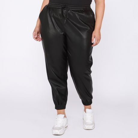 Devoted Women’s Plus size High Rise PU Jogger - Walmart.ca