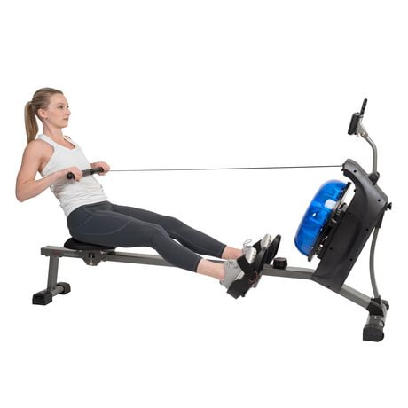 Sunny Health & Fitness Hydro + Dual Resistance Magnetic Water Rowing ...