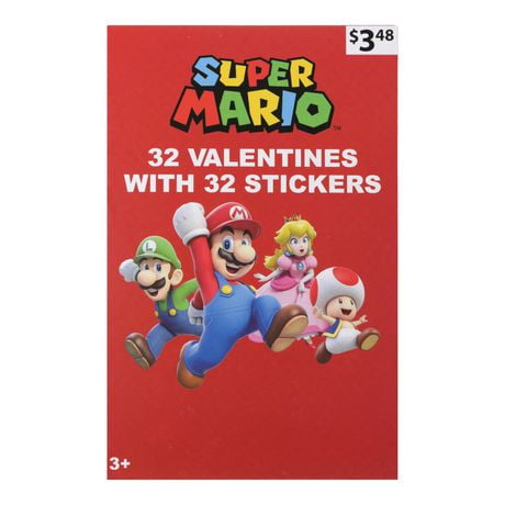 32ct Deluxe Val Cards with Stickers - Super Mario | Walmart Canada