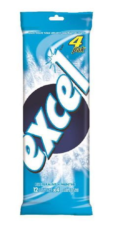 Excel Peppermint Chewing Gum, Sugar Free, 12 Pellets, Pack of 4 ...