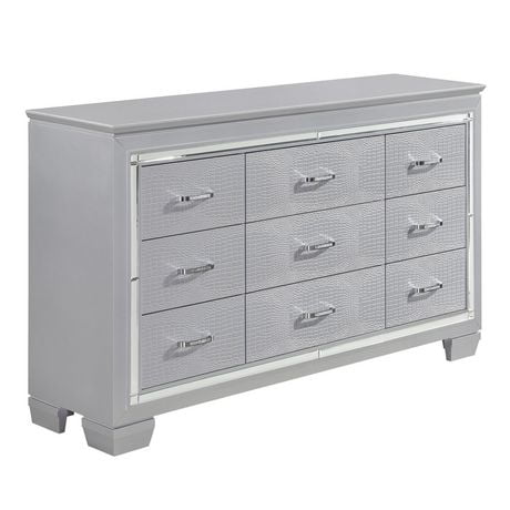 Click here for Topline Home Furnishings Silver Alligator Embossed... prices