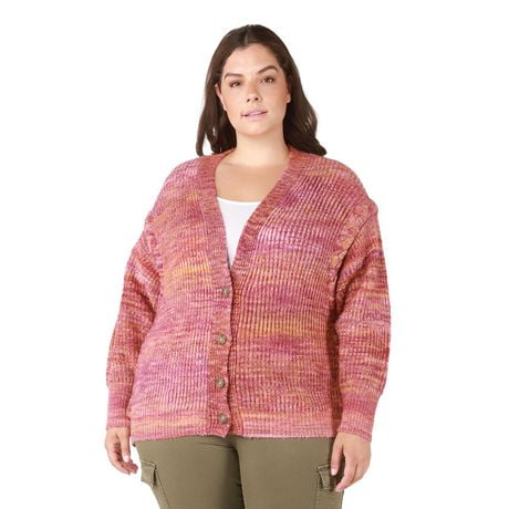Devoted Women’s Plus size Space Dye Button Front Cardigan - Walmart.ca