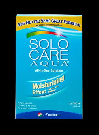 Solocare Aqua All-in-One Soft Contact Lenses Solution 2X360, All-In-One ...