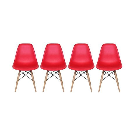 Click here for Take Me Home Furniture Red Eiffel Chair With Natur... prices