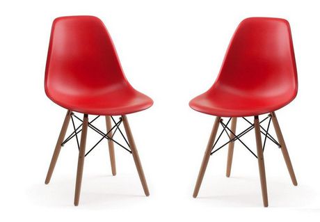 Click here for Take Me Home Furniture Red Eiffel Chair With Natur... prices