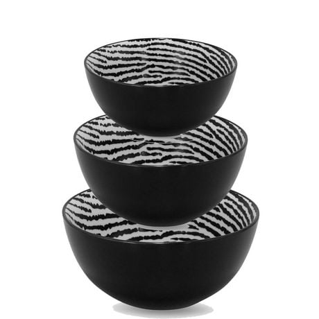 Zebra 3 Piece Bowl Set (10cm, 15cm, 20cm) | Walmart Canada