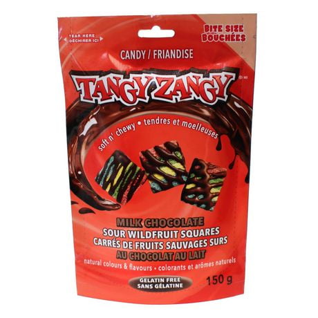 Tangy Zangy Milk Chocolate Sour Wild Fruit Squares candy | Walmart Canada