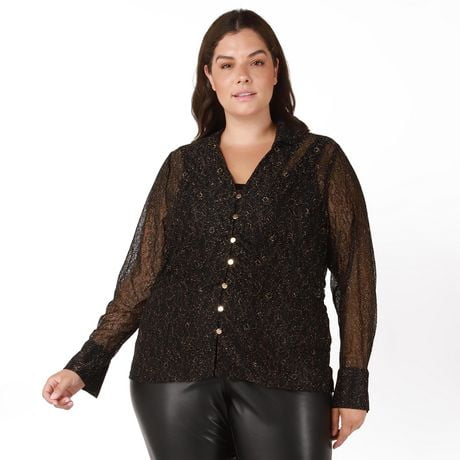 Devoted Women’s Plus size Sheer Lace Blouse - Walmart.ca