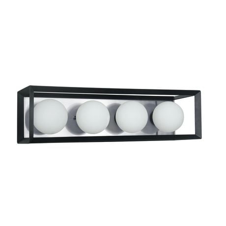 Click here for Dainolite V166-4W-Bk-Pc Black/Polished Chrome Vani... prices