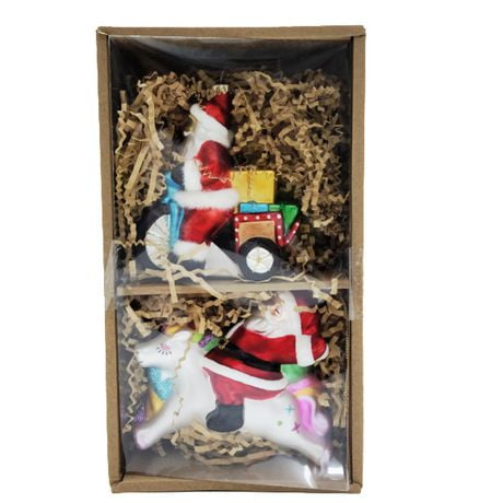 Holiday Time Glass Santa Set - Multi Color | Walmart Canada