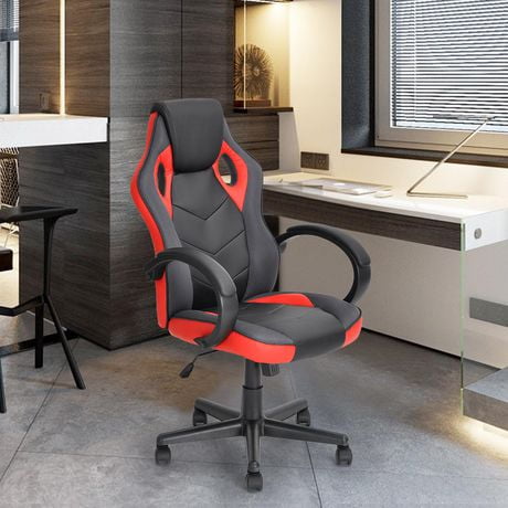 Homylin PU Leather Gaming Chair Desk High Back Swivel Rolling Racing ...