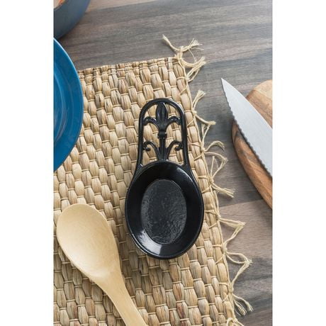 Click here for Home Basics Cast Iron Fleur De Lis Spoon Rest  Bla... prices