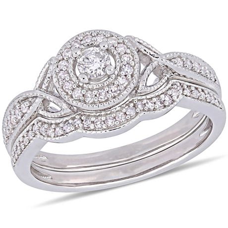 Click here for Miabella 1/3 Carat T. W. Diamond Sterling Silver H... prices