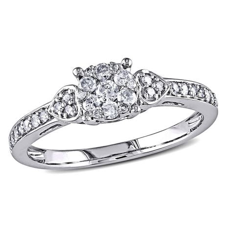 Click here for Miabella 1/3 Carat T. W. Diamond 10 K White Gold H... prices