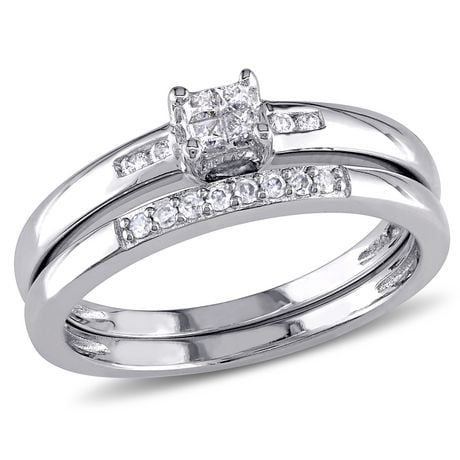 Click here for Miabella 1/6 Carat T. W. Diamond Princess-Cut Ster... prices