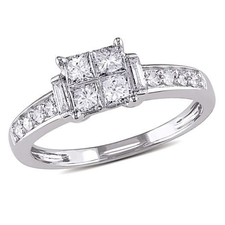 Click here for Miabella 5/8 Carat T. W. Diamond 14 K White Gold M... prices