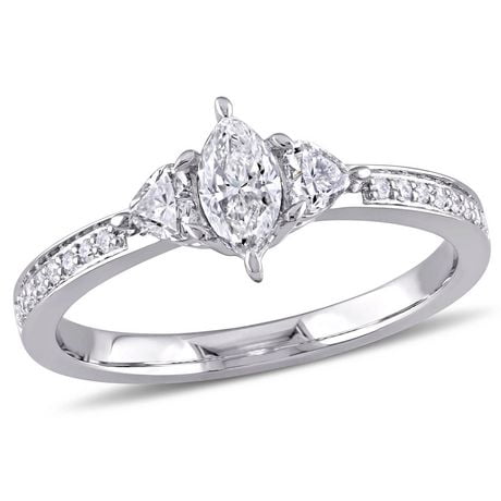 Click here for Miabella 5/8 Carat T. W. Diamond 14 K White Gold 3... prices
