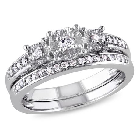 Click here for Miabella 1/4 Carat T. W. Diamond 10 K White Gold T... prices
