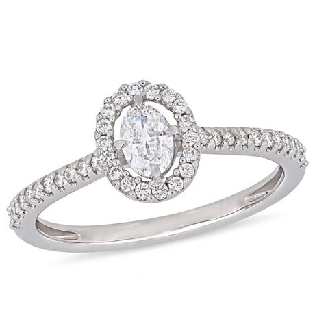 Click here for Miabella 1/2 Carat T. W. Diamond Oval-Cut 14 K Whi... prices