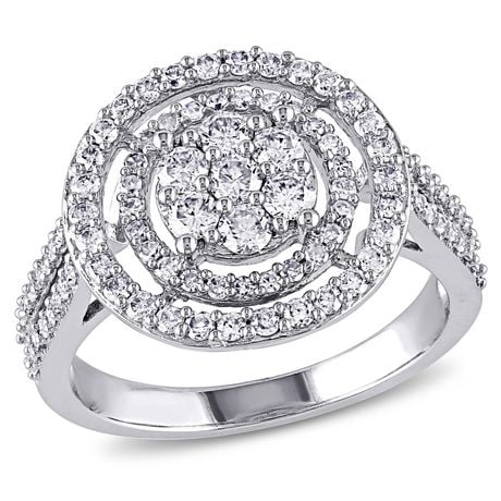 Click here for Miabella 1 Carat T. W. Diamond 10 K White Gold Dou... prices