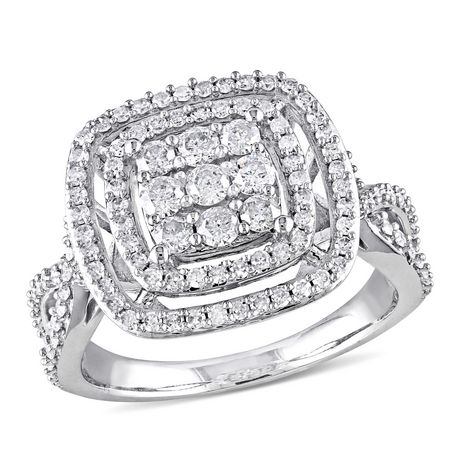 Click here for Miabella 1 Carat T. W. Diamond 10 K White Gold Dou... prices