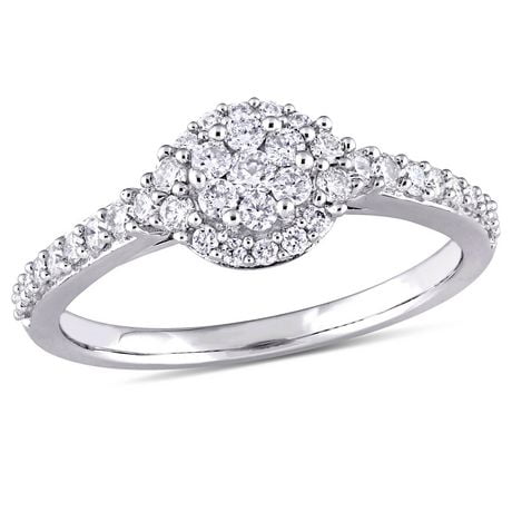 Click here for Miabella 1/2 Carat T. W. Diamond 14 K White Gold C... prices