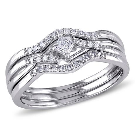 Click here for Miabella 1/4 Carat T. W. Diamond Princess-Cut 10 K... prices
