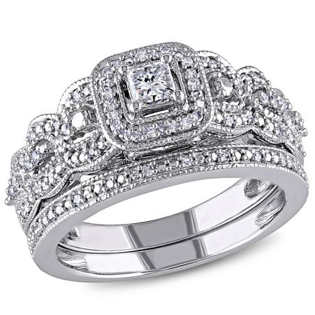 Click here for Miabella 1/2 Carat T. W. Diamond Princess-Cut 14 K... prices