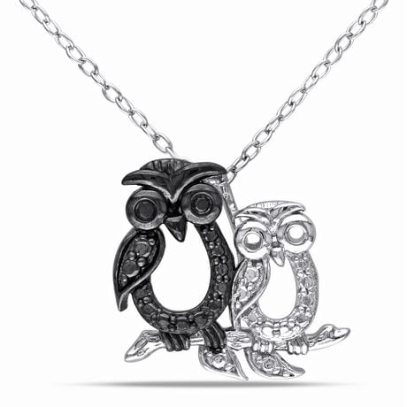 Click here for Asteria Black Diamond-Accent Two-Tone Sterling Sil... prices