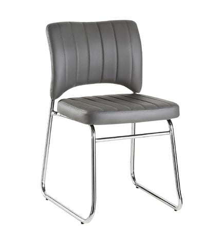 Click here for Topline Home Furnishings Grey Velvet Side Chair Gr... prices