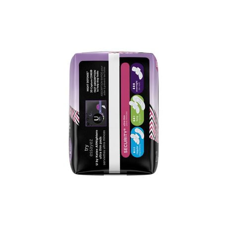 U by Kotex Security Ultra Thin Overnight Pads with Wings, Unscented ...