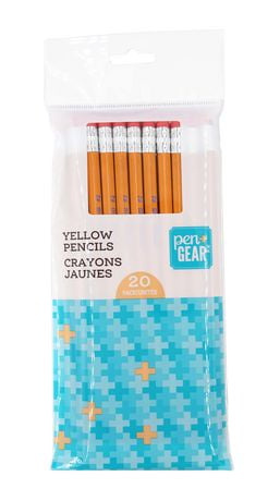 20 PACK YELLOW PENCILS PACKED IN PRINTED POLYBAG, 20 YELLOW PENCILS ...