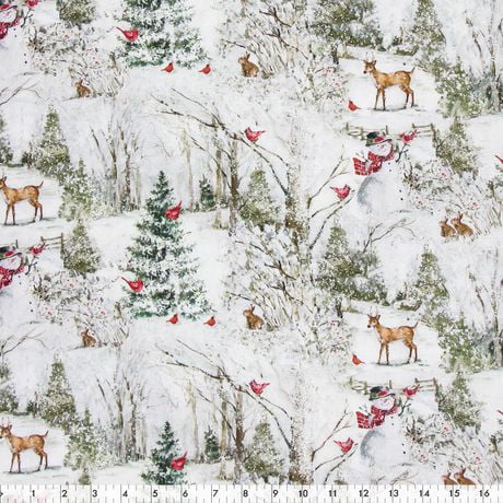 Fabric Creations Christmas Cardinal Wonderland Cotton Fabric by the ...