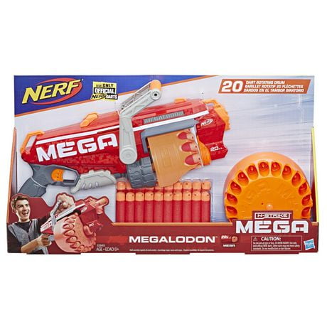 Megalodon Nerf N-Strike Mega Toy Blaster with 20 Official Nerf Mega ...