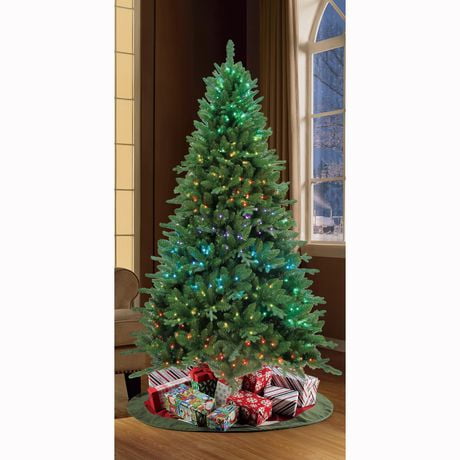 Holiday Time 7' RGB Pre-lit Spruce Christmas Tree - Green | Walmart Canada