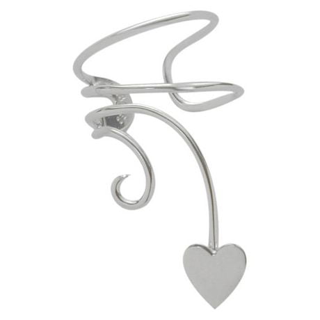Click here for Quintessential Sterling Silver Heart Ear Wrap Silv... prices