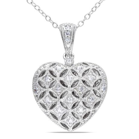 Click here for Miabella 1/7 Carat T. W. Diamond Sterling Silver H... prices