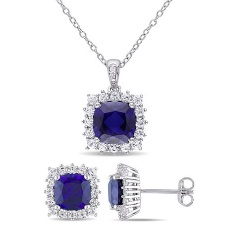 Click here for Tangelo 8-1/2 Carat T. G.W. Created Blue And White... prices