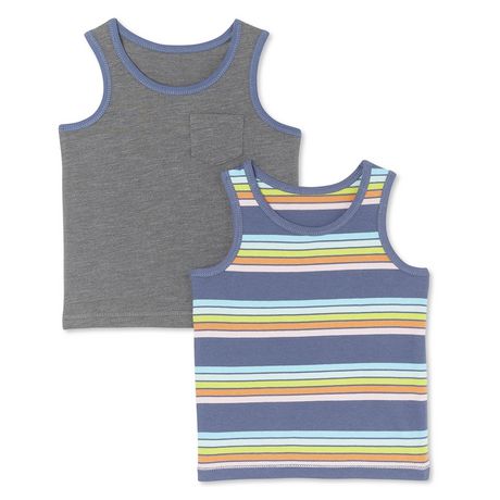 Click here for George Baby Boys Tank Top 2-Pack Blue 6-12 Months prices
