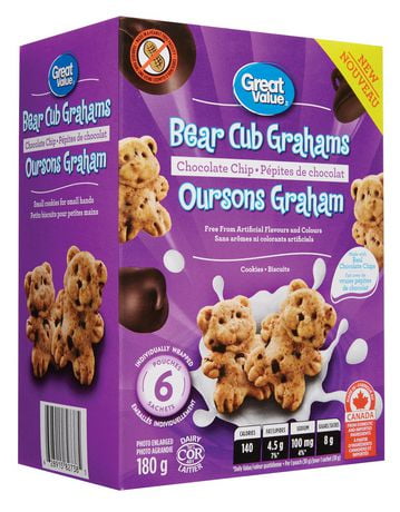 Great Value Bear Cub Grahams Chocolate Chip Cookies | Walmart Canada