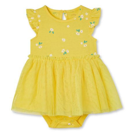 Click here for George Baby Girls Jersey Bodysuit Dress Yellow 18-... prices