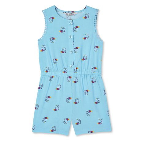 Click here for George Toddler Girls Woven Sleeveless Short Romper... prices