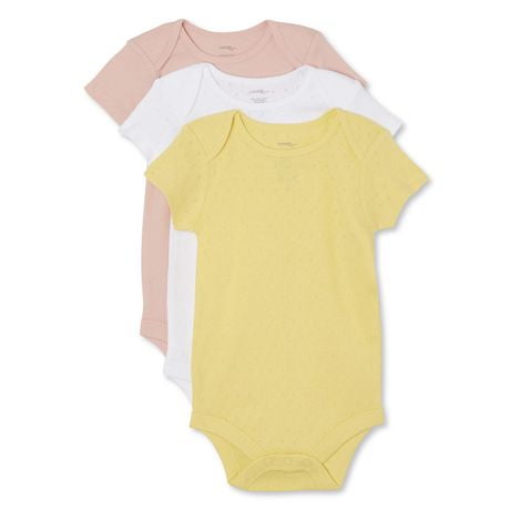 Click here for George Baby Girls Layette Solid Bodysuits 3-Pack P... prices