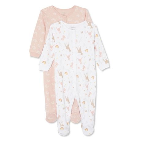 Click here for George Baby Girls Layette Sleepers 2-Pack Pink Pre... prices