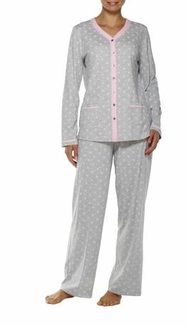 George Women's Long Sleeve V-Neck Pyjama Set | Walmart Canada