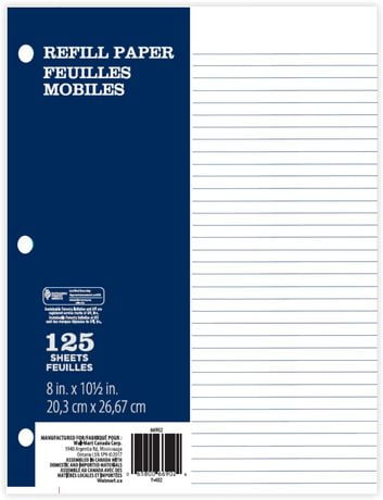125 Sheet Refill Paper Ruled - Walmart.ca
