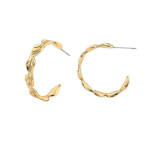 Click here for Allison Rose Atelier 14Ct Gold Plated Leaf Hoops B... prices