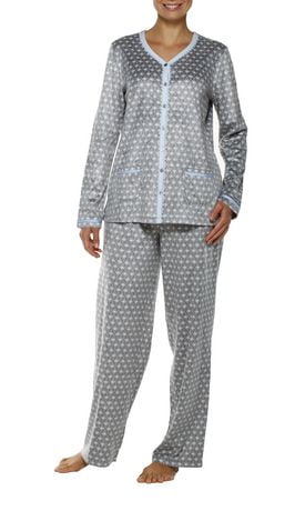 George Women's Fleece Long Sleeve V-Neck Pyjama Set | Walmart Canada