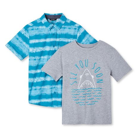 George Boys' Woven Shirt and Tee 2-Piece Set | Walmart Canada